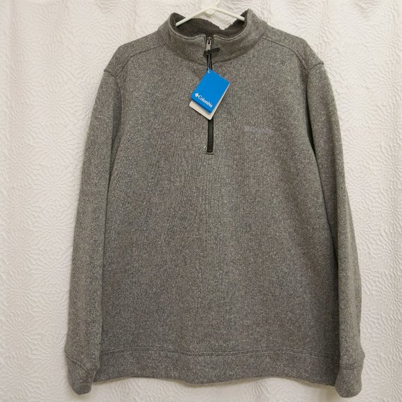 Columbia | Sweaters | Columbia Mens Sweater Woven Overlay Warm Pullover ...